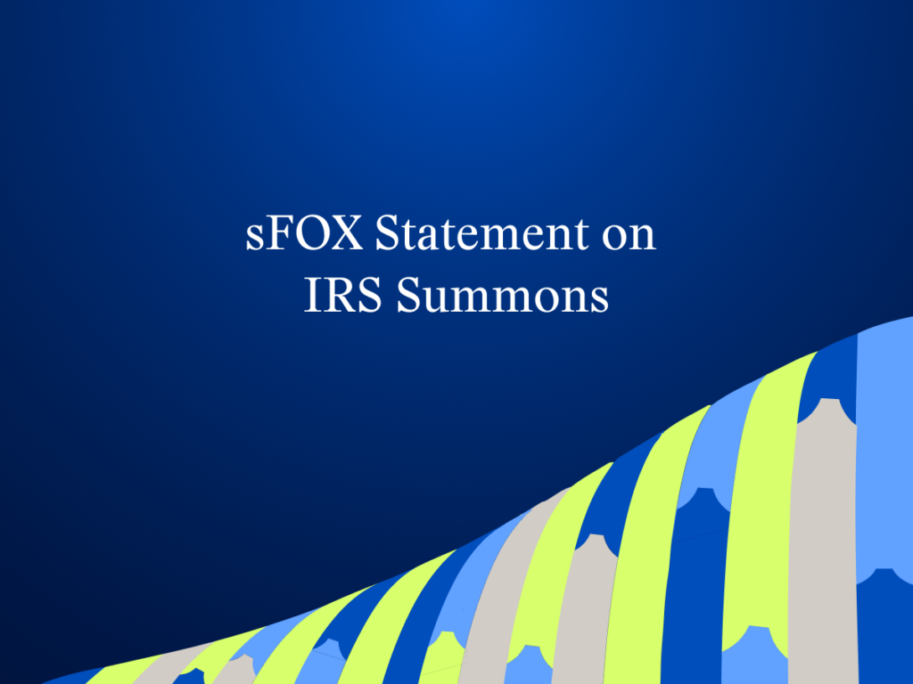 sFOX Statement on IRS Summons - sFOX