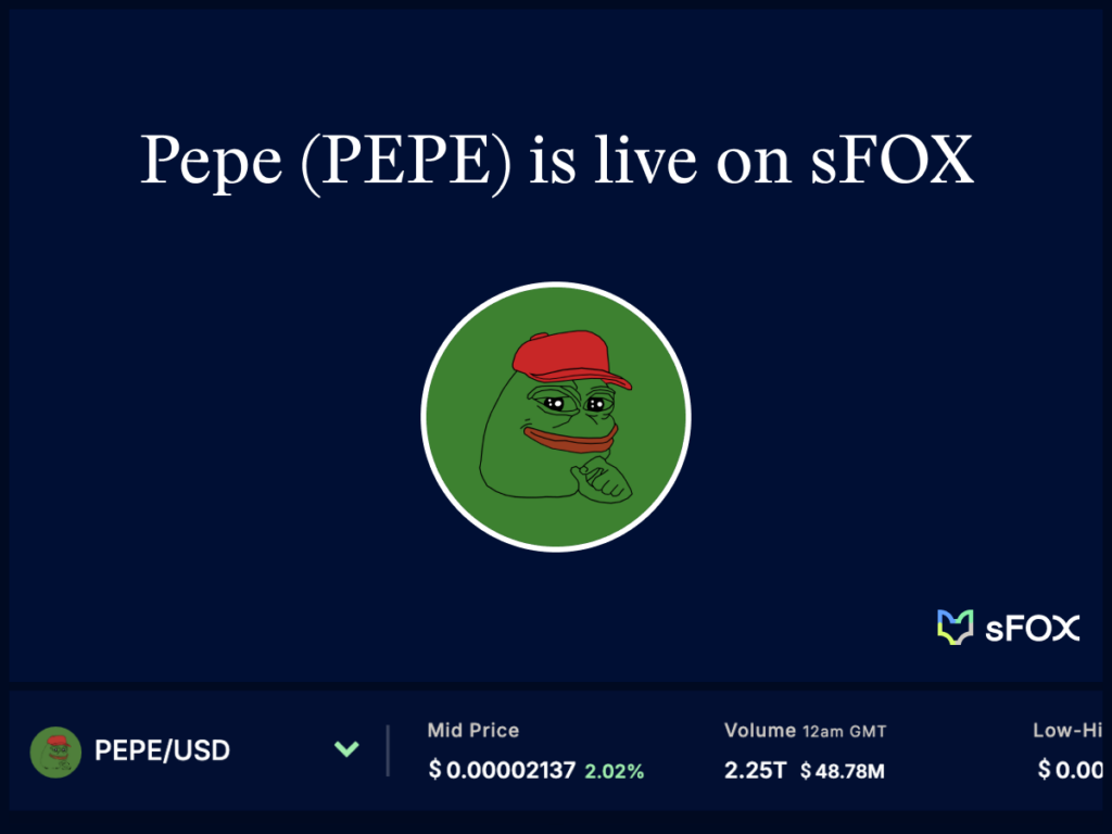 Pepe (PEPE) is live on sFOX - sFOX