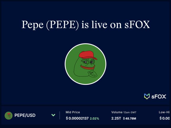 Pepe (PEPE) is live on sFOX - sFOX